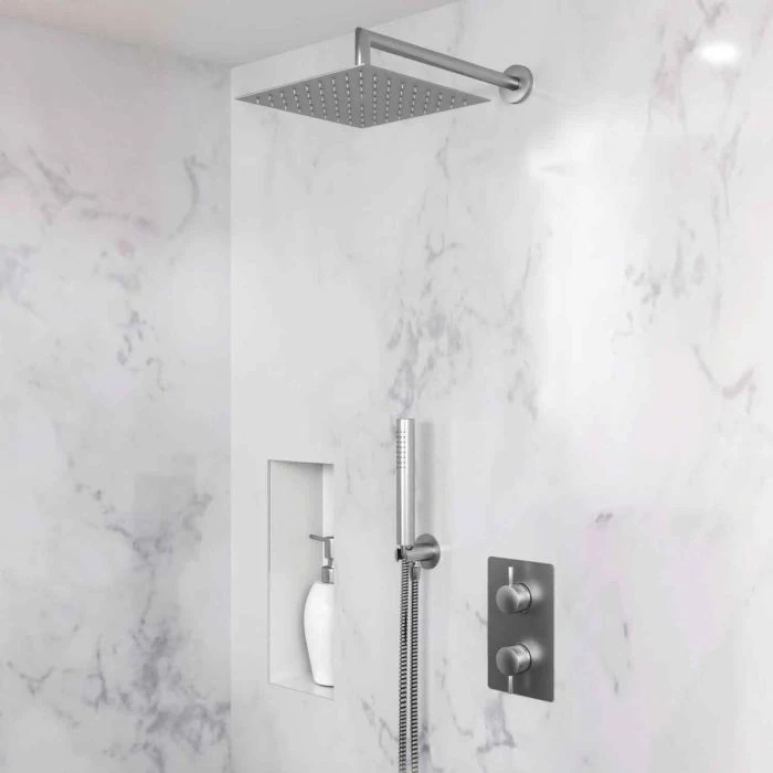 Dolphin Shower Set with Square Wall Mounted Head and Handheld Outlet ...