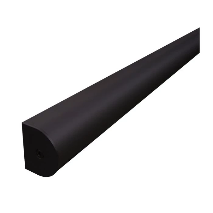 3.5m Matte Black Aluminium D-shaped Cubicle Headrail | Commercial Washrooms