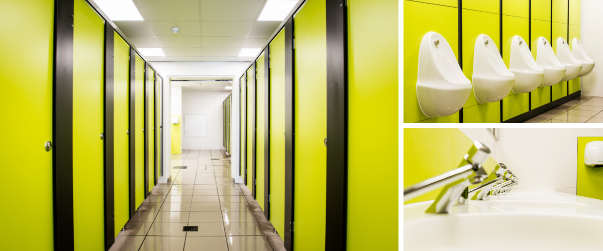 SGL Toilet Cubicles with Stainless Steel Hardware