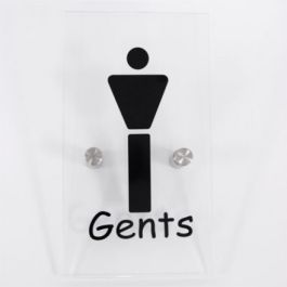 Male Toilet Sign - Clear Acrylic