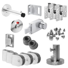 Stainless Steel Cubicle Hardware and Fittings Pack for Floor to Ceiling ...