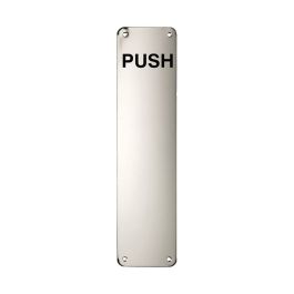 Stainless Steel Push Plate - Labelled Push